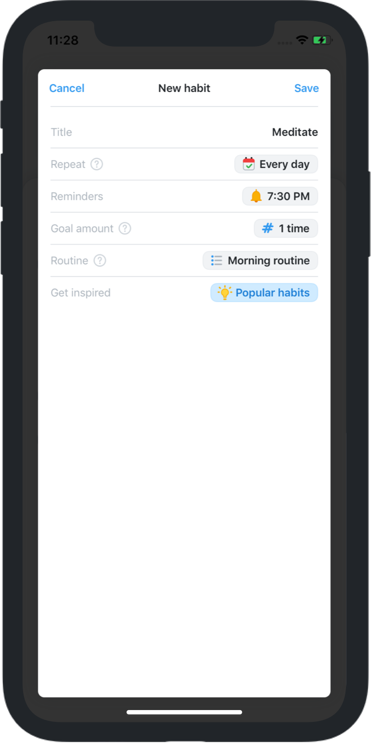 Habitual: Track habits, build routines and accomplish goals